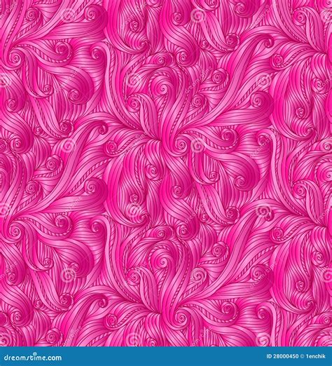 Vector Abstract Doodle Curves Seamless Pattern Stock Illustration