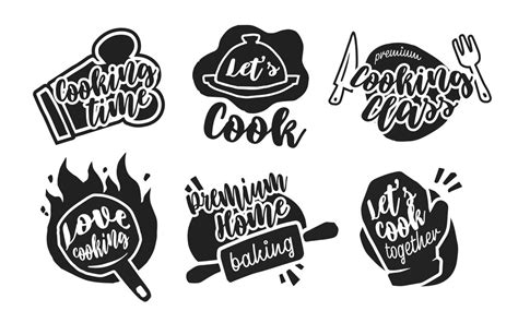다른 요리 서예 레이블 무료 벡터