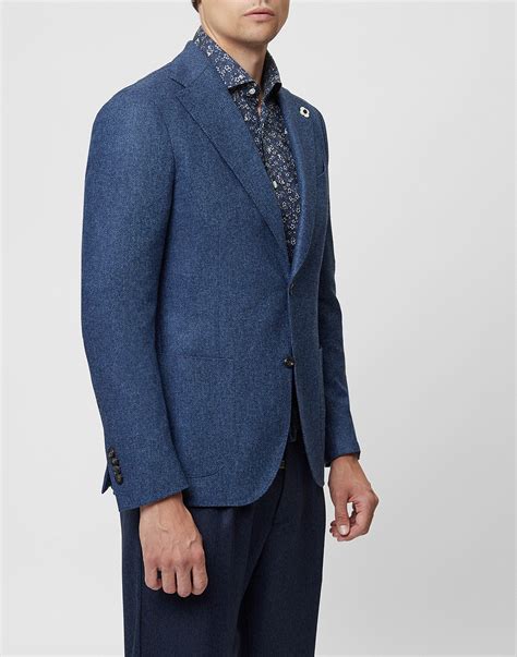 Мужской темно-синий шерстяной пиджак Lardini SIP534AE_IPRP57594_800 ...