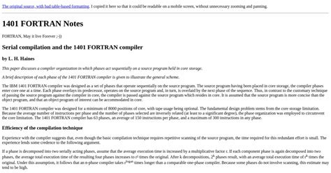 1401 Fortran Notes
