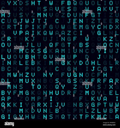 Digital Cover Cyan Filled Alphabet Letters Background Small Sized Seamless Pattern Elegant
