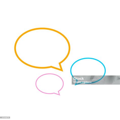 흰색에 고립 된 음성 버블 라인 타원 그래픽 채팅 토크 기호를위한 대화 동그라미 모양 복사 공간 텍스트음성 거품 대화 만화 기호 서클 아트 라인 풍선 대화 연설 감정에 대한