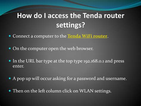 PPT Steps To Login And Access The Tenda WiFi Router PowerPoint Presentation ID