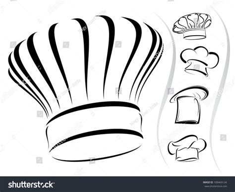 Five Chef Hat Silhouettes Vector Format Stock Vector Royalty Free