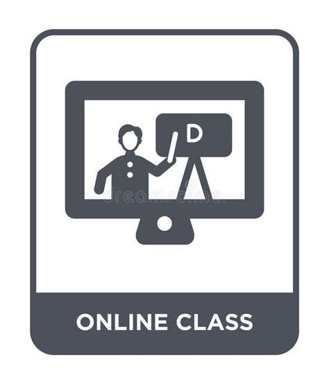 Online Class Icon In Trendy Design Style Online Class Icon Isolated On White Background Stock