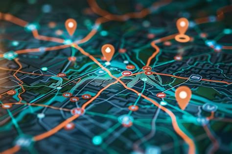 Premium Photo Geolocation Tracking And Map Illustration Generative Ai