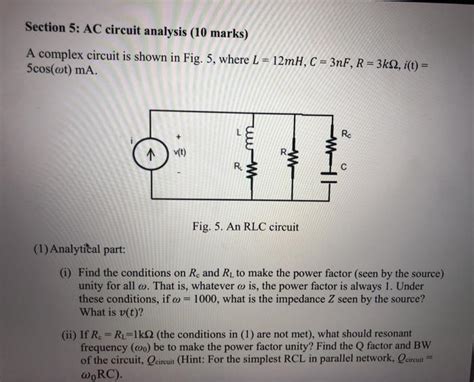 Solved Section AC Circuit Analysis Marks A Complex Chegg Com