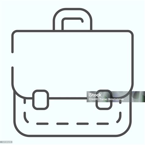 포트폴리오 얇은 선 아이콘입니다 학교 가방 벡터 그림 흰색에 격리 가방 개요 스타일 디자인 웹 및 응용 프로그램을 위해 설계 Eps 10 0명에 대한 스톡 벡터 아트 및