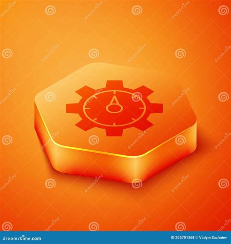 Isometric Web Analytics Information And Development Website Statistic Icon Isolated On Orange
