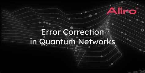 Error Correction In Quantum Networks