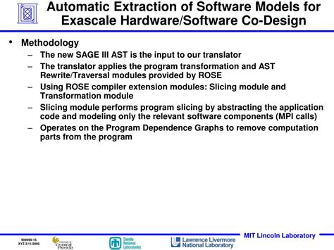 Ppt Automatic Extraction Of Software Models For Exascale Hardware Software Co Design