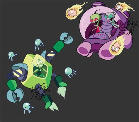 Invader Zim Vs Peridot By Mr Saturated On Deviantart