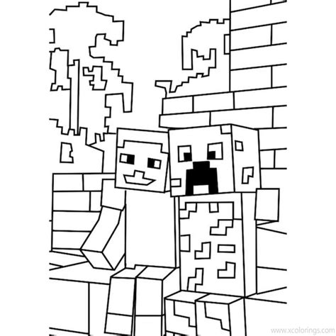 Cute Creeper Coloring Pages