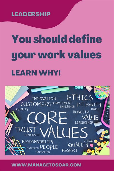 How Can Defining Your Core Work Values Help You In Your Job Leadership Values Core Values