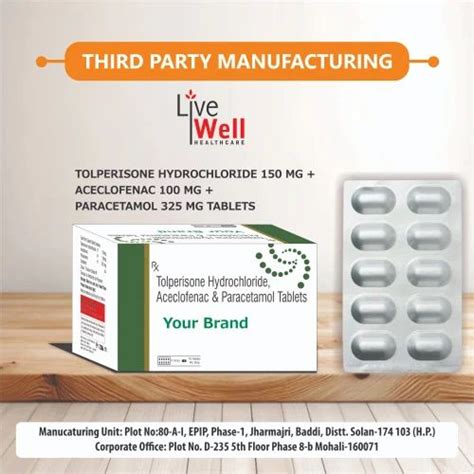 Tolperisone Hydrochloride Aceclofenac Paracetamol Tablet In Third Party Manufacturing At Best