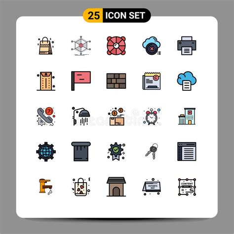 Filled Line Flat Color Pack Of 25 Universal Symbols Of Cancel Delete Resources Cloud Sea