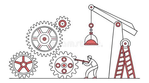 People Building With Gears Engineering And Collaborative Construction Vector Design Generative