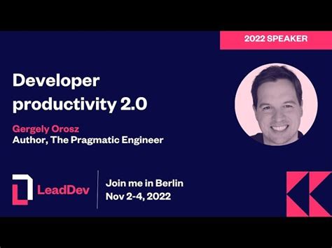 Free Video Developer Productivity 2 0 Insights And Approaches From Leaddev Class Central