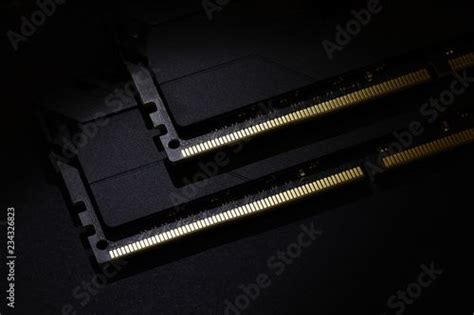 Computer Ram Module On Black Background
