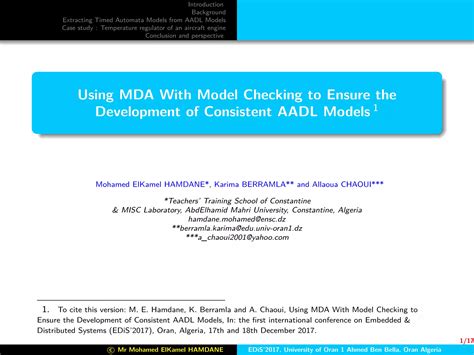 Using Mda With Model Checking To Ensure The Development Of Consistent