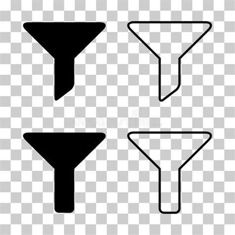 Set Of Filter Button Web Shape Icon Filtering Symbol Funnel Sign Vector Illustration Stock