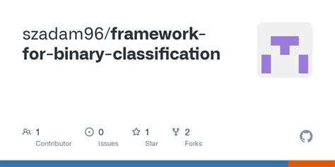 Github Szadam96framework For Binary Classification