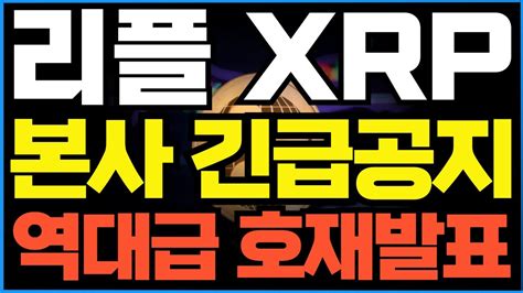 리플 Xrp 역대 이런 호재는 없었습니다 리플 대박났네요 리플 리플전망 Xrp Youtube