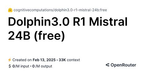 Dolphin30 R1 Mistral 24b Run With An Api Openrouter