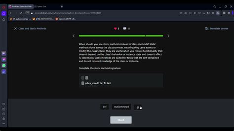 72 Class And Static Methods Python Developer Sololearn Youtube