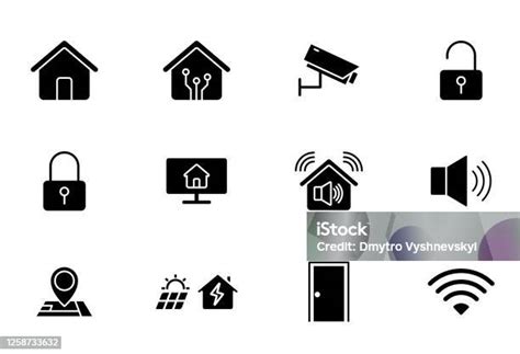 흰색에 격리 된 스마트 홈 실루엣 벡터 아이콘 웹 모바일 앱 Ui 디자인 및 인쇄용 스마트 홈 아이콘 세트 0명에 대한 스톡 벡터 아트 및 기타 이미지 Istock