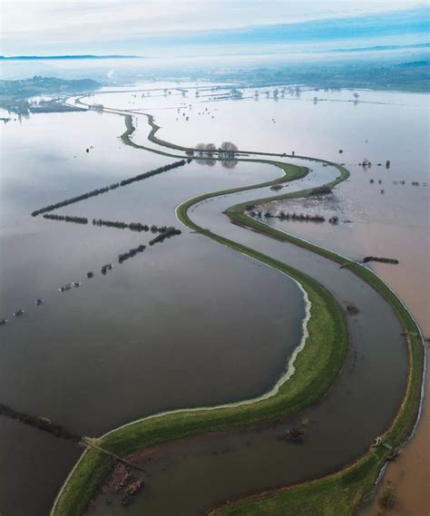 Somerset Levels Flooding In Full As Aerial Shots Show Underwater Fields