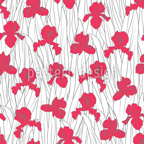 Field Of Iris Seamless Vector Pattern Design