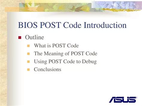 PPT BIOS POST Code Introduction PowerPoint Presentation Free Download ID