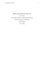Trader Joes Case Analysis Docx Case Analysis For Trader Joes 1 Option 2 Case Analysis For