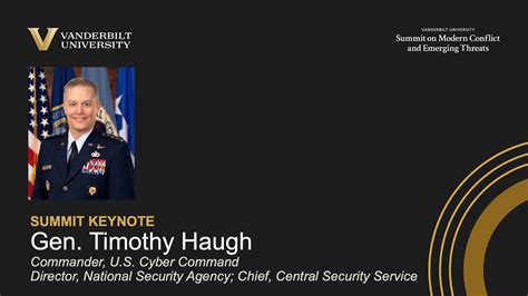 Vanderbilt Summit Keynote General Timothy Haugh Commander U S Cyber