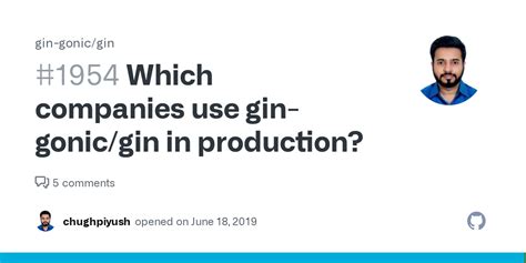 Which Companies Use Gin Gonicgin In Production · Issue 1954 · Gin