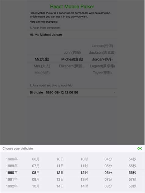React Mobile Picker NPM Npm Io