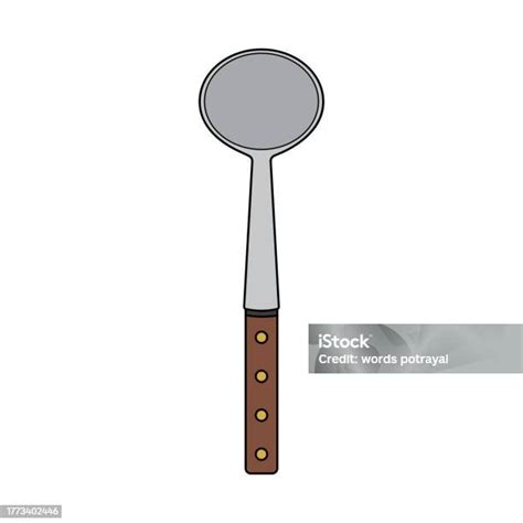 손으로 그린 아이 그림 만화 벡터 일러스트 타원 숟가락 낙서 스타일로 고립 고무에 대한 스톡 벡터 아트 및 기타 이미지 고무