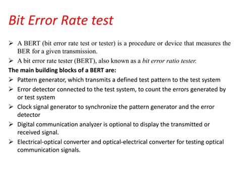 Bit Error Rate Ppt