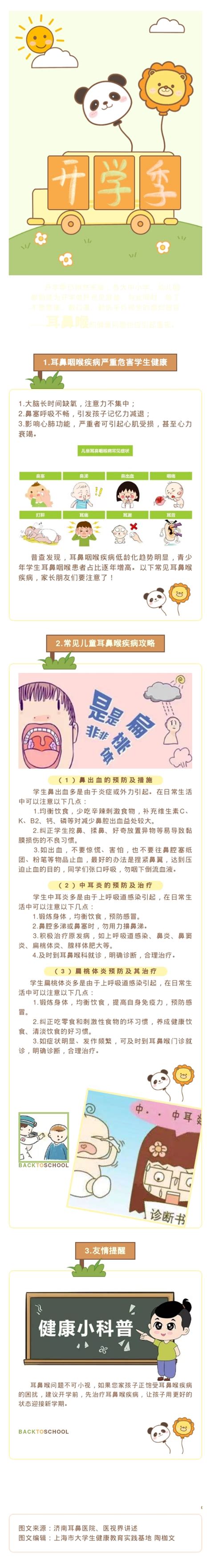 健康生活 开学季来临！这里有一份耳鼻喉健康指南，请查收！ 上海市市级机关第一幼儿园