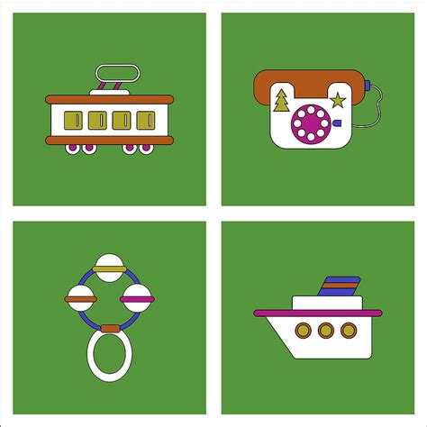 مجموعة من ألعاب الأطفال في أيقونات Flet على لون Vector Eps Ai Uidownload