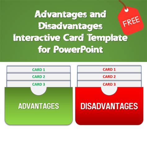 PowerPoint Template Advantage And Disadvantage Interactive Cards
