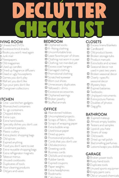 Decluttering Tips Declutter Room By Room Checklist To Declutter And Organize Every Room In Your