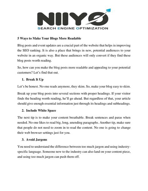 Ppt 5 Ways To Make Your Blogs More Readable Powerpoint Presentation Free Download Id11059241