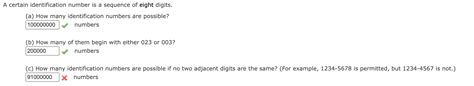 Solved A Certain Identification Number Is A Sequence Of