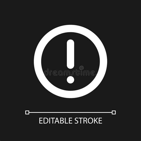 Exclamation Mark Pixel Perfect White Linear Ui Icon For Dark Theme Stock Vector Illustration