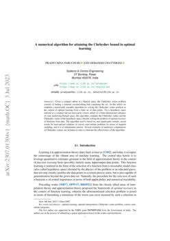 A Numerical Algorithm For Attaining The Chebyshev Bound In Optimal