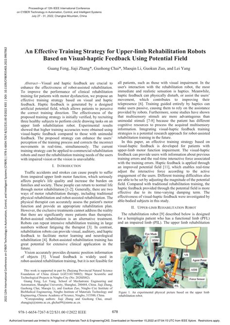 Pdf An Effective Training Strategy For Upper Limb Rehabilitation