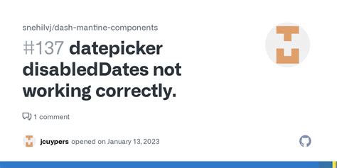 Datepicker DisabledDates Not Working Correctly Issue 137 Snehilvj