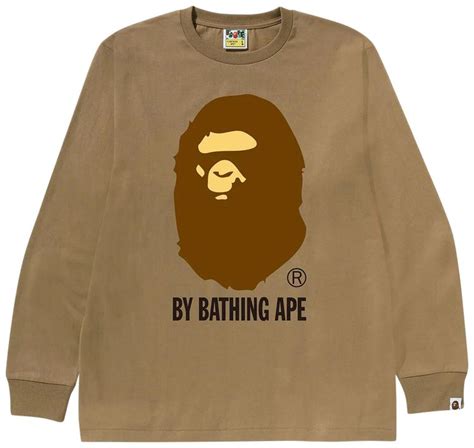Buy Bape By Bathing Ape Long Sleeve Tee Beige 1k80 111 015 Beige Goat